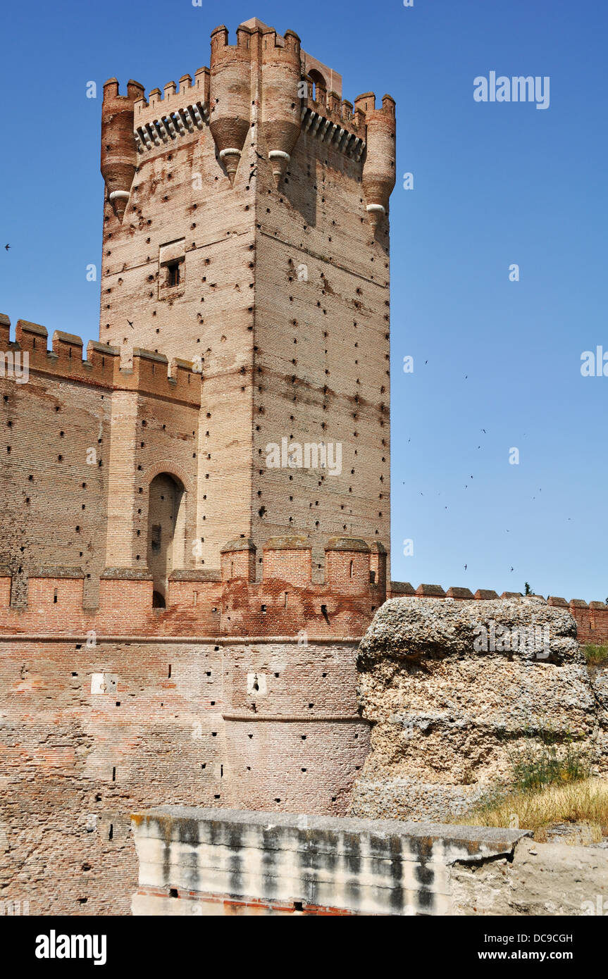Tower of Castle of La Mota, Valladolid, Spain Stock Photo - Alamy