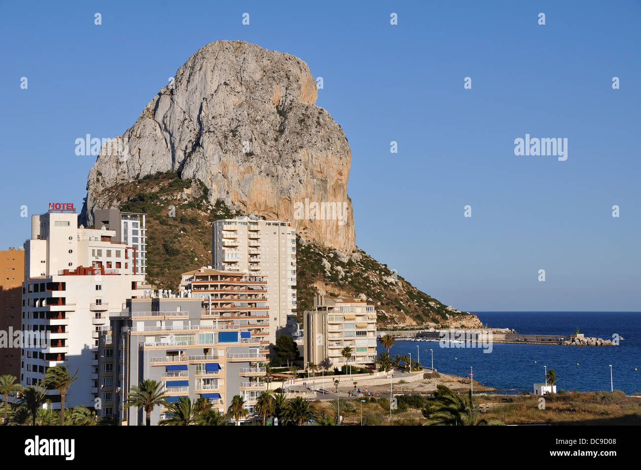 Mediterranean Resort Calpe, Spain with mountain Penon de Ifach and ...