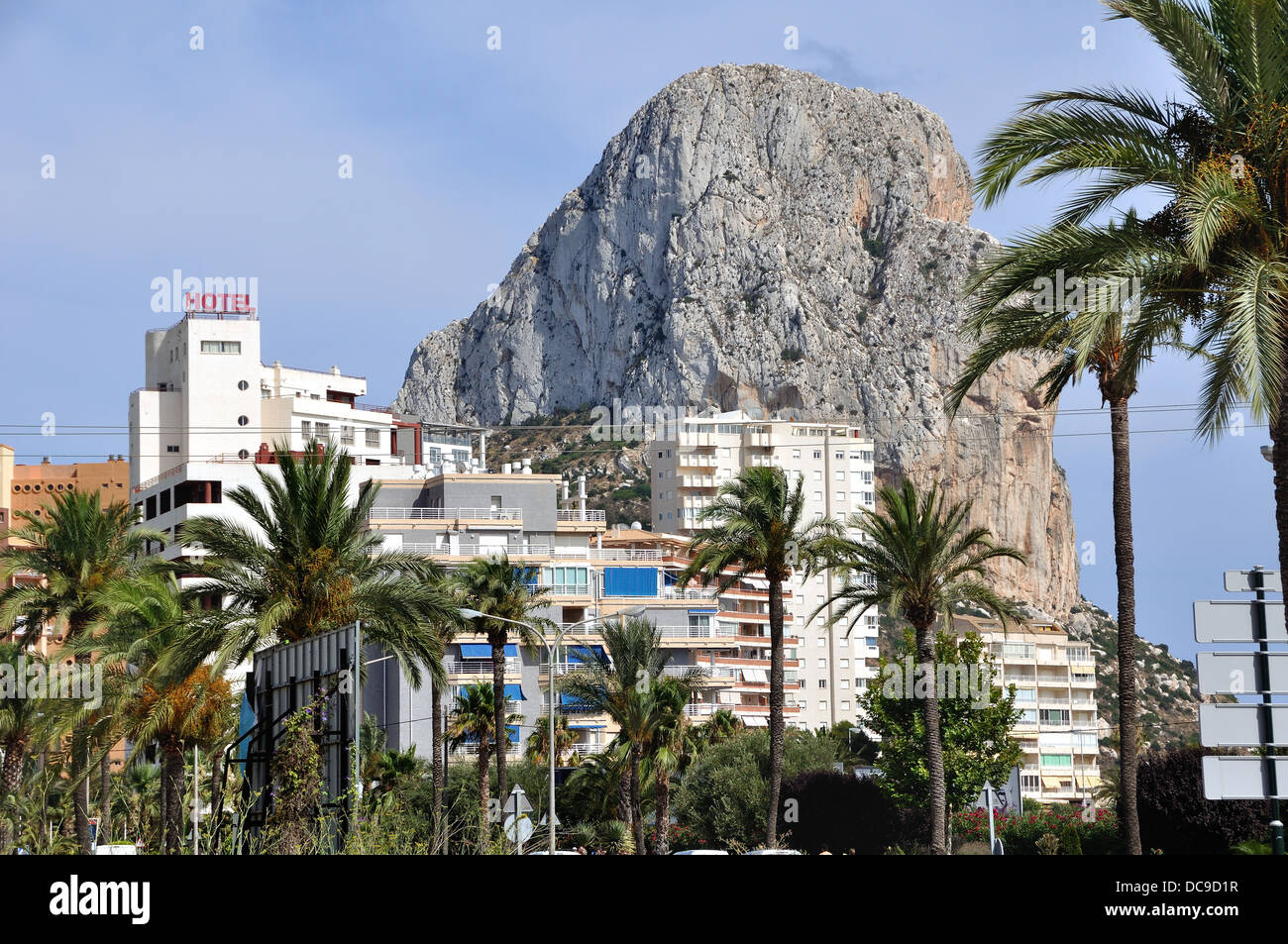 Mediterranean Resort Calpe, Spain with mountain Penon de Ifach and ...