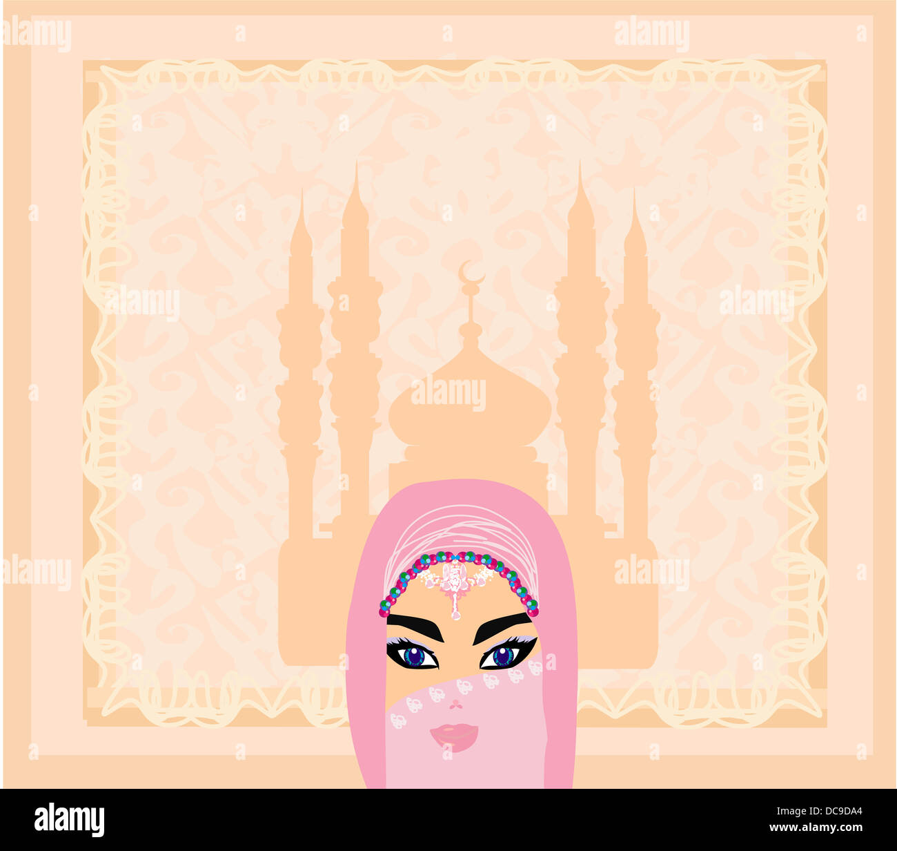 beautiful Muslim women on mosque background Stock Photo - Alamy