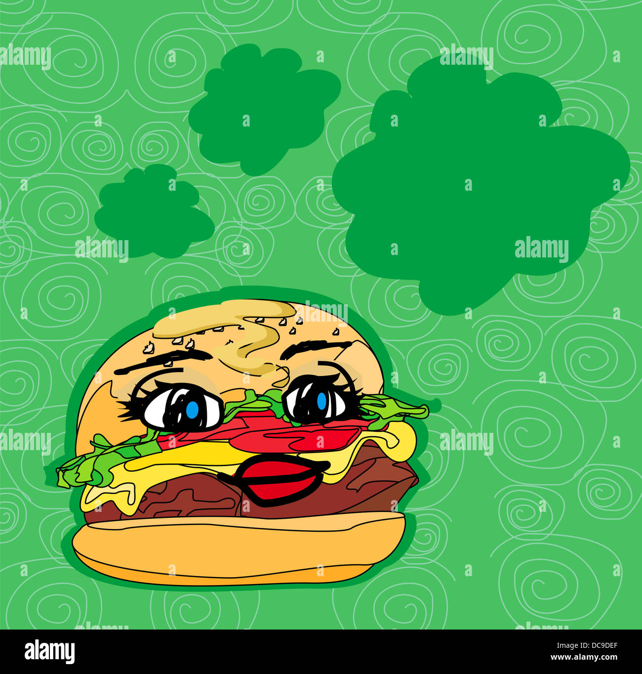 hamburger with cute face Stock Photo - Alamy