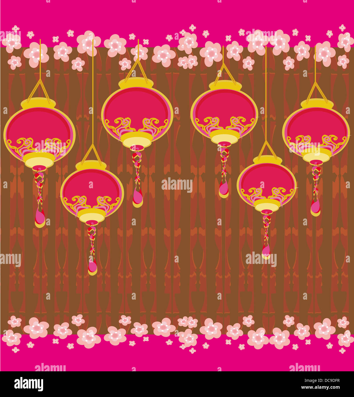 Chinese New Year card - Traditional Chinese lanterns Stock Photo - Alamy