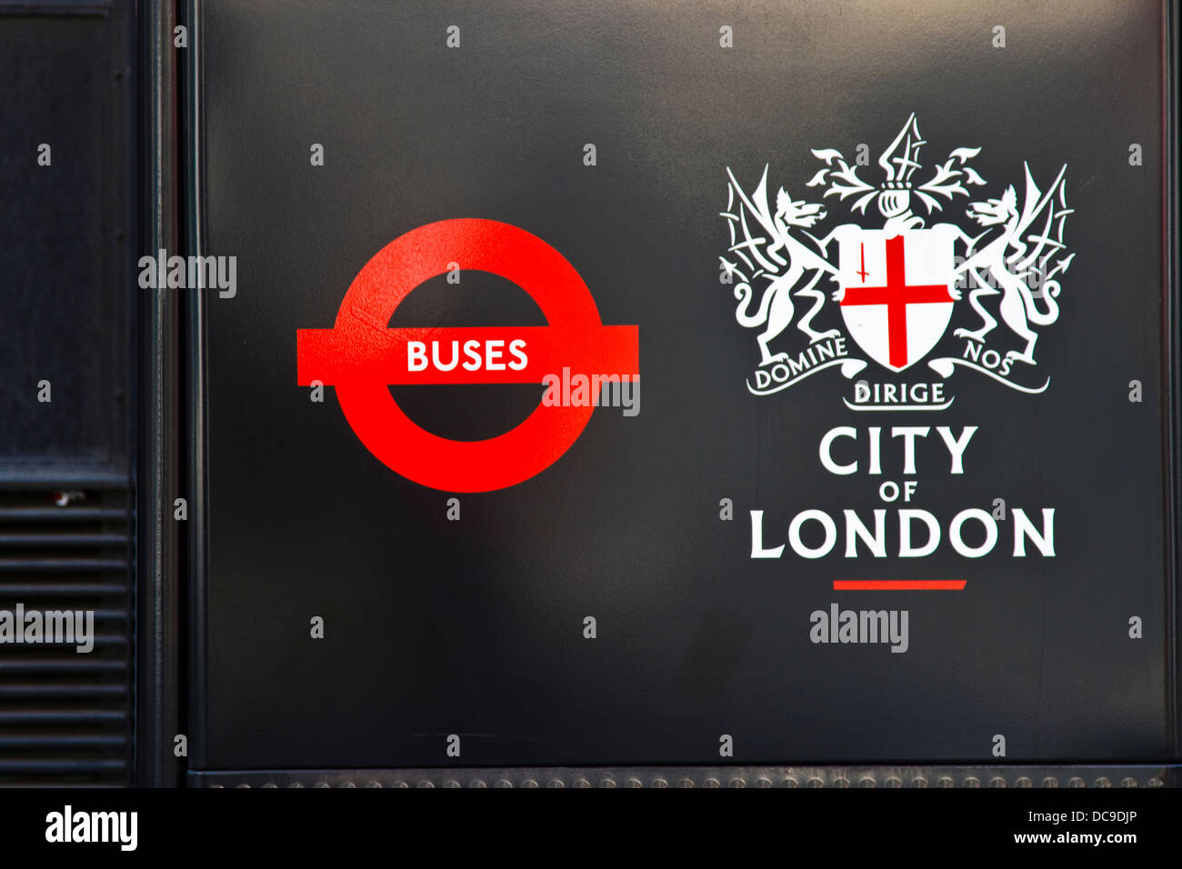 City of London bus shelter sign Stock Photo - Alamy