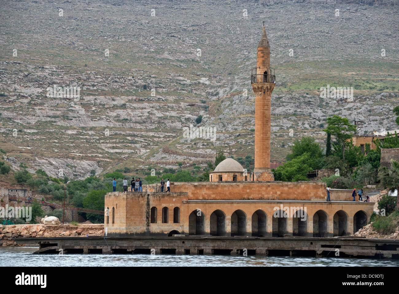 Historical Halfeti town and Halfeti Mosque along Euphrates River Turkey ...