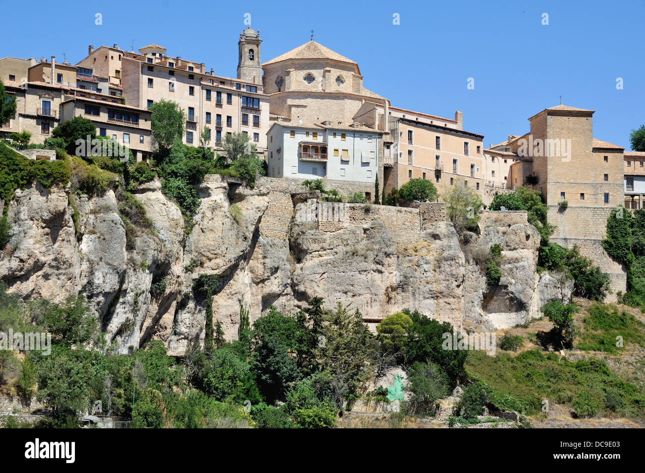 Old town Cuenca, Spain with Trees, Mountain and Beautiful Nature around ...