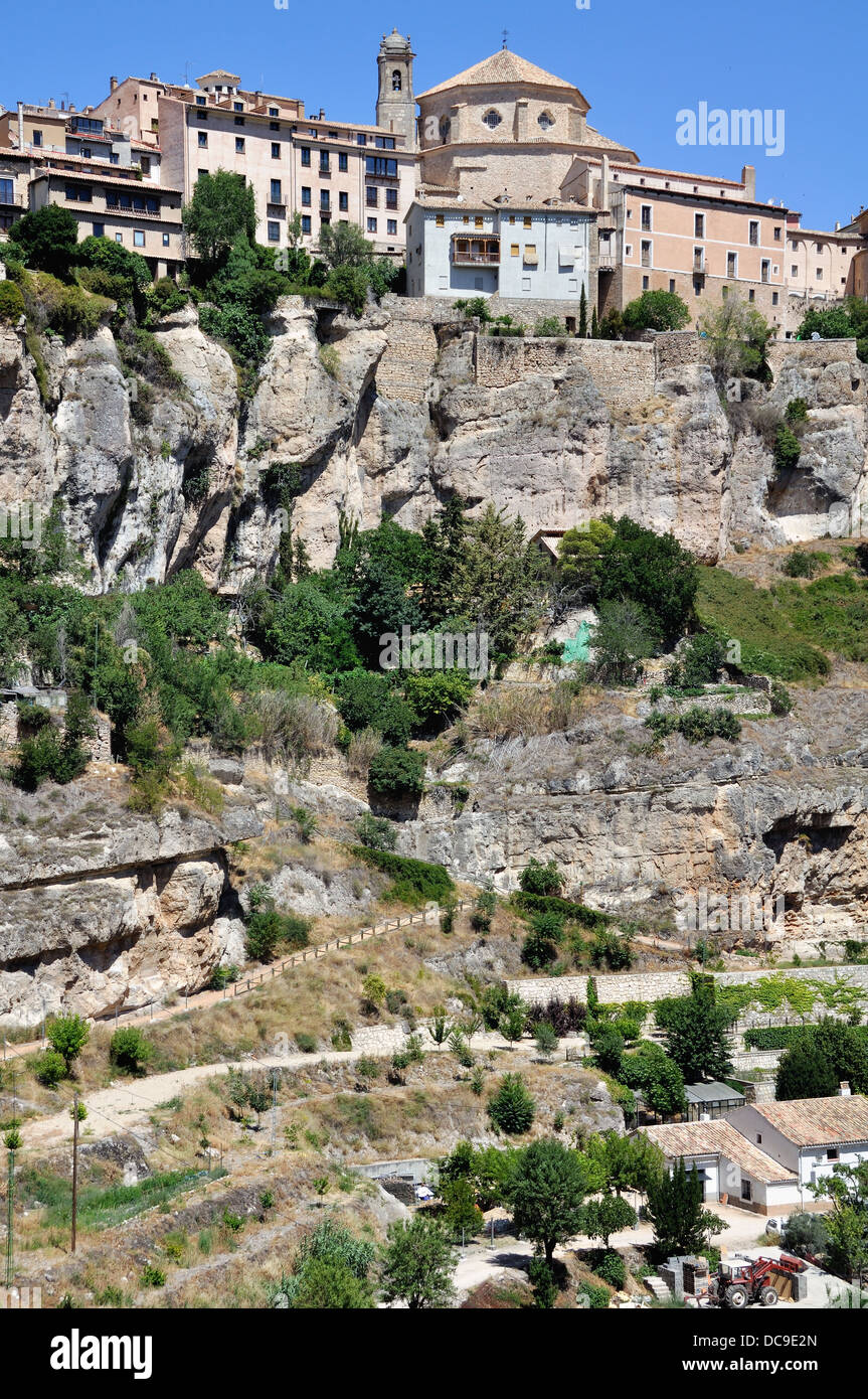 Old town Cuenca, Spain with Trees, Mountain and Beautiful Nature around ...