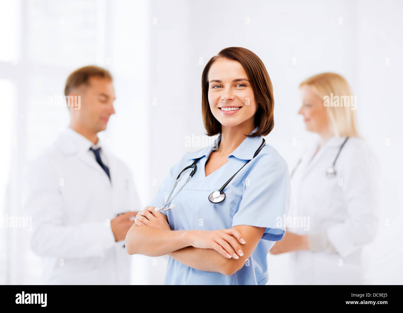 young female doctor with stethoscope Stock Photo - Alamy