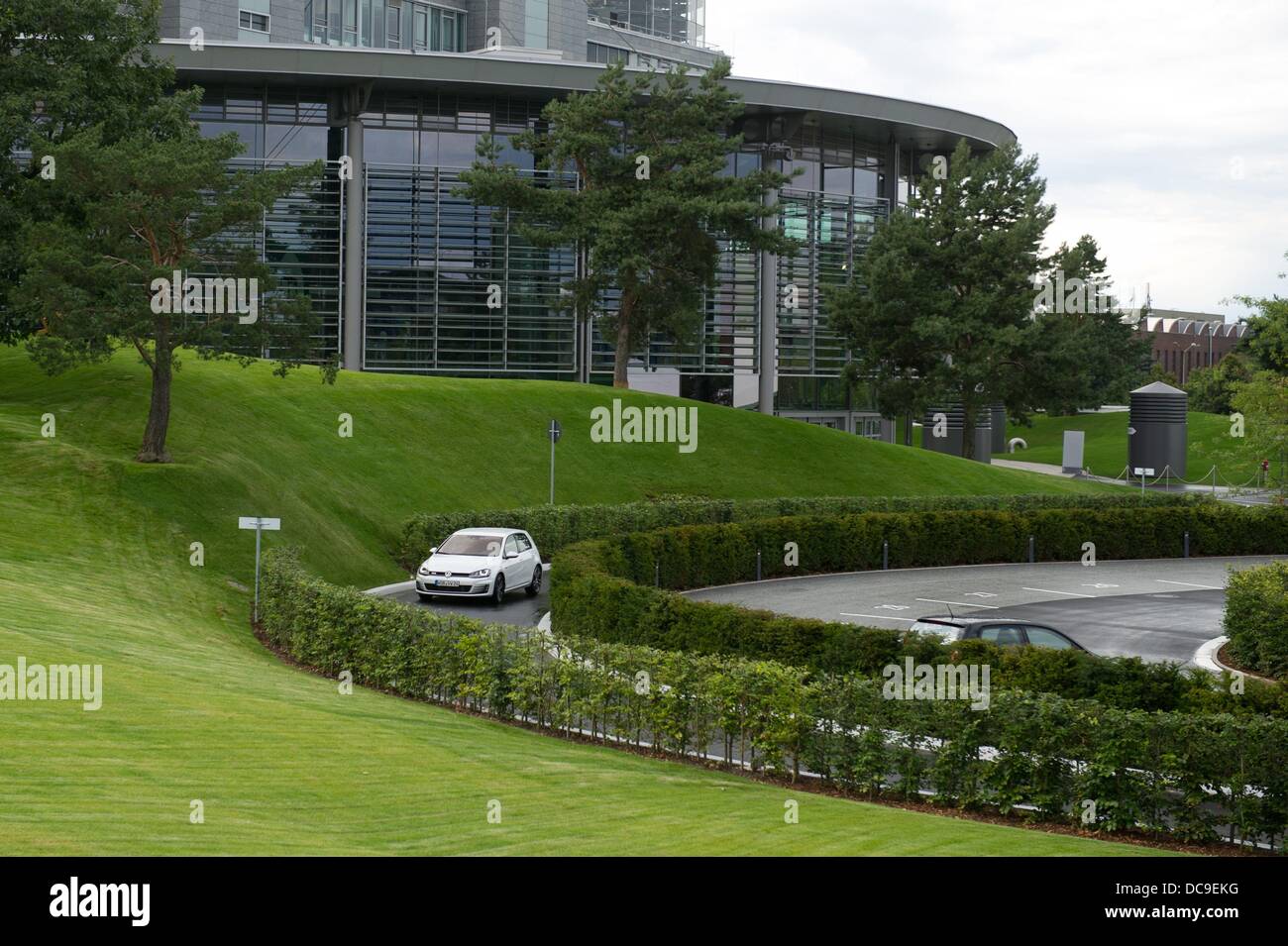 A Golf GTD is driven on the new course in the VW Car City in Wolfsburg ...