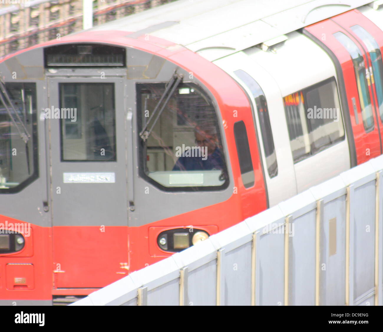 London Underground Train "Tube" Drivers on the Jubilee Line Stock Photo ...