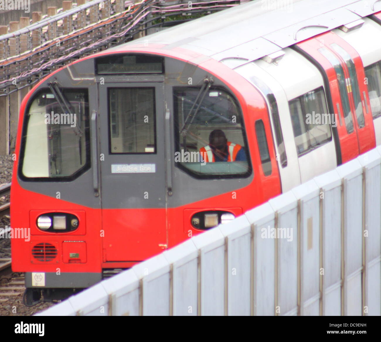 London Underground Train "Tube" Drivers on the Jubilee Line Stock Photo ...