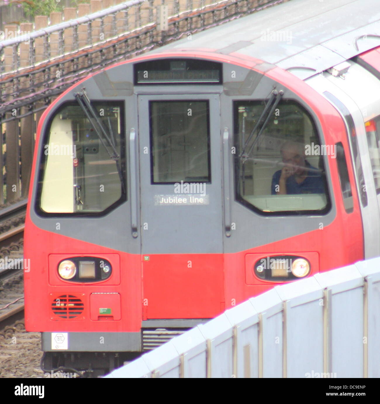 London Underground Train "Tube" Drivers on the Jubilee Line Stock Photo ...