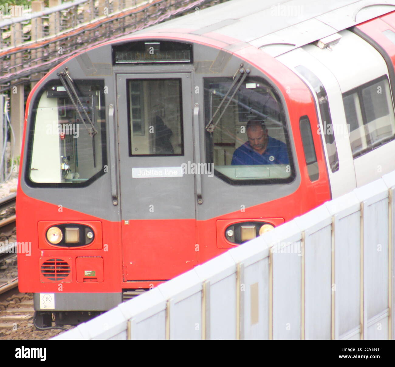 London Underground Train "Tube" Drivers on the Jubilee Line Stock Photo ...
