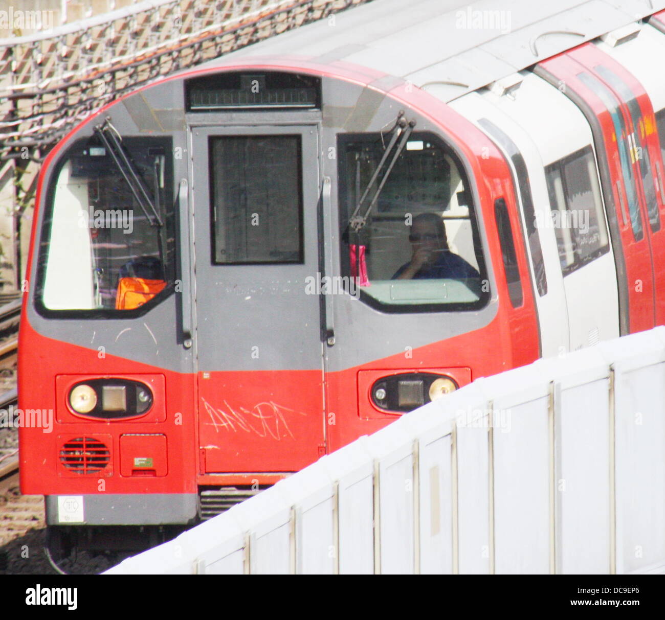 London Underground Train "Tube" Drivers on the Jubilee Line Stock Photo ...