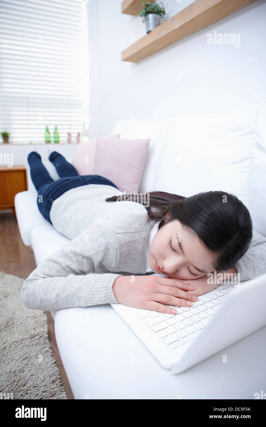 Student sleeping bed laptop hi-res stock photography and images - Alamy