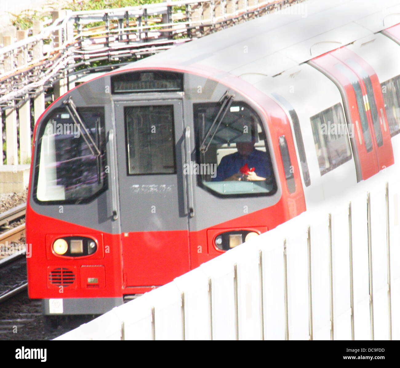 London Underground Train "Tube" Drivers on the Jubilee Line Stock Photo ...