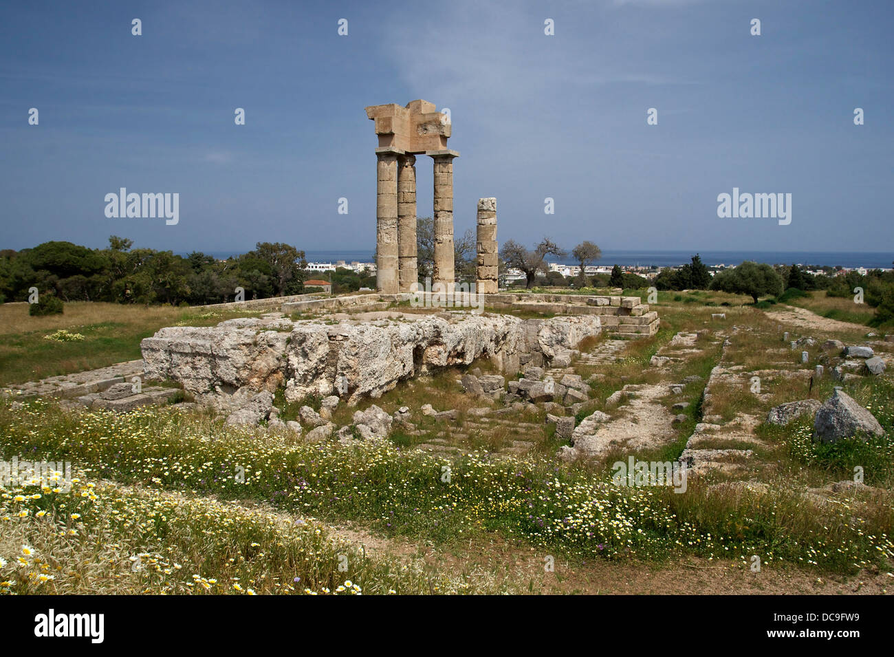 temple of Apollon, Acropolis of Rhodes, island of Rhodes, Greece Stock ...