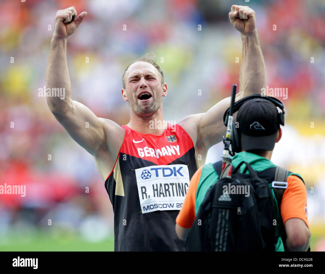 Moscow, Russia. 13th Aug, 2013. Robert Harting competes in the Men's ...