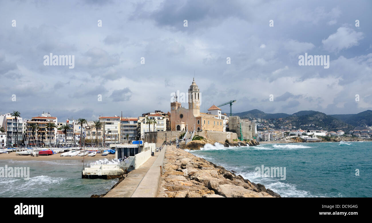 Seafront promenade sitges catalonia spain hi-res stock photography and ...