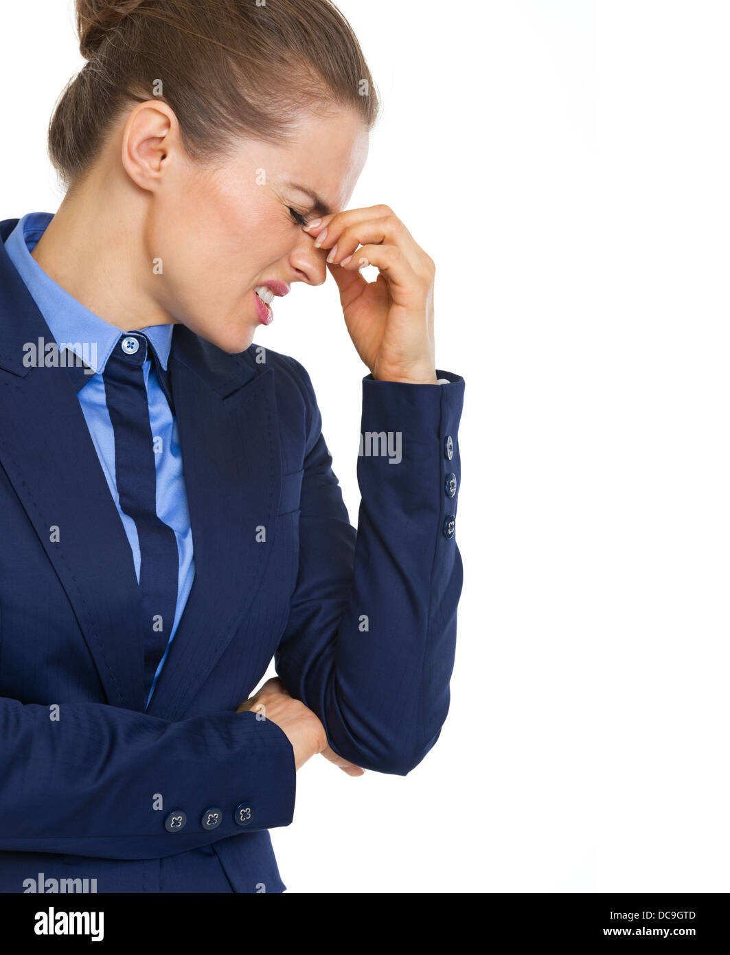 Portrait of stressed business woman Stock Photo - Alamy