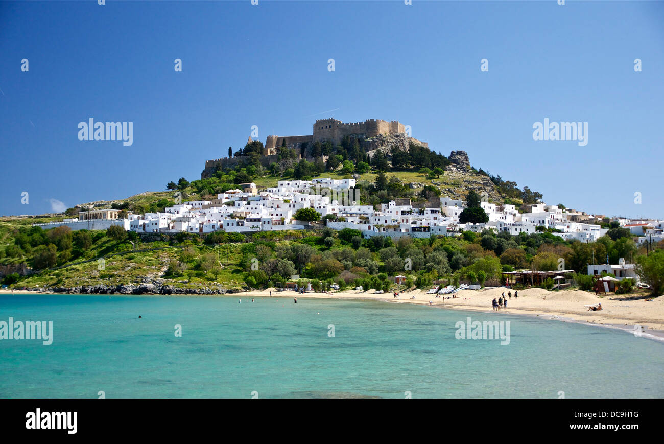 castle (acropolis) of Lindos, island of Rhodes, Greece Stock Photo - Alamy