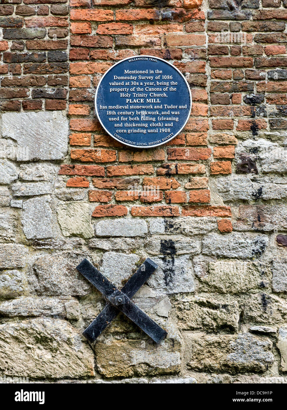 Info historic mixed brick stone watermill christchurch uk hi-res stock ...