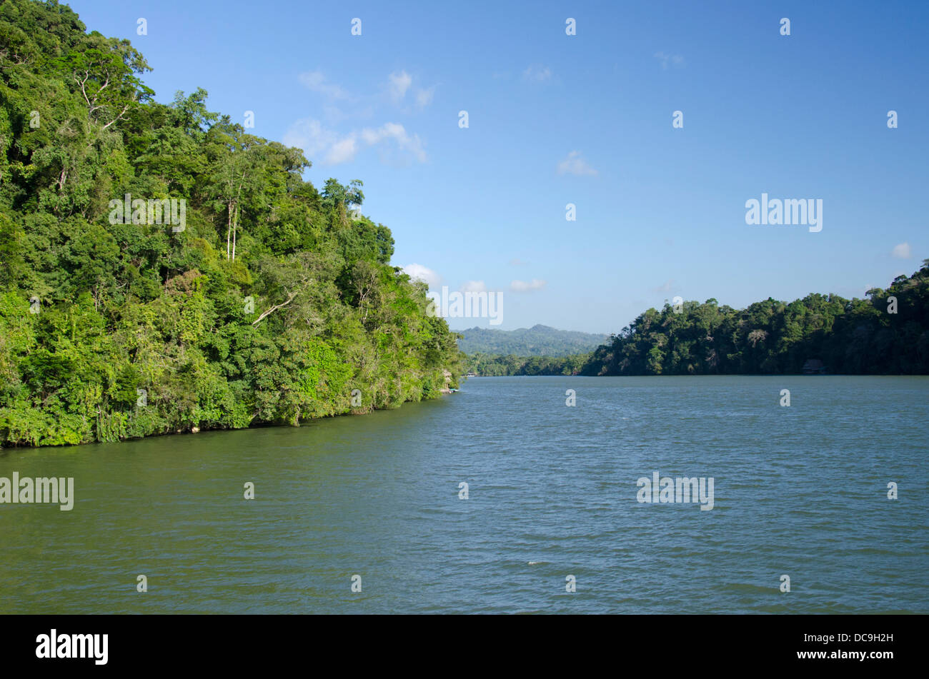 Guatemala, Rio Dulce National Park.Entering the impressive Rio Dulce ...