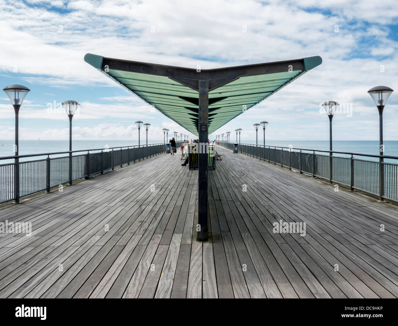 Symmetrical view of the pier at Boscombe, Bournemouth, Dorset Stock ...