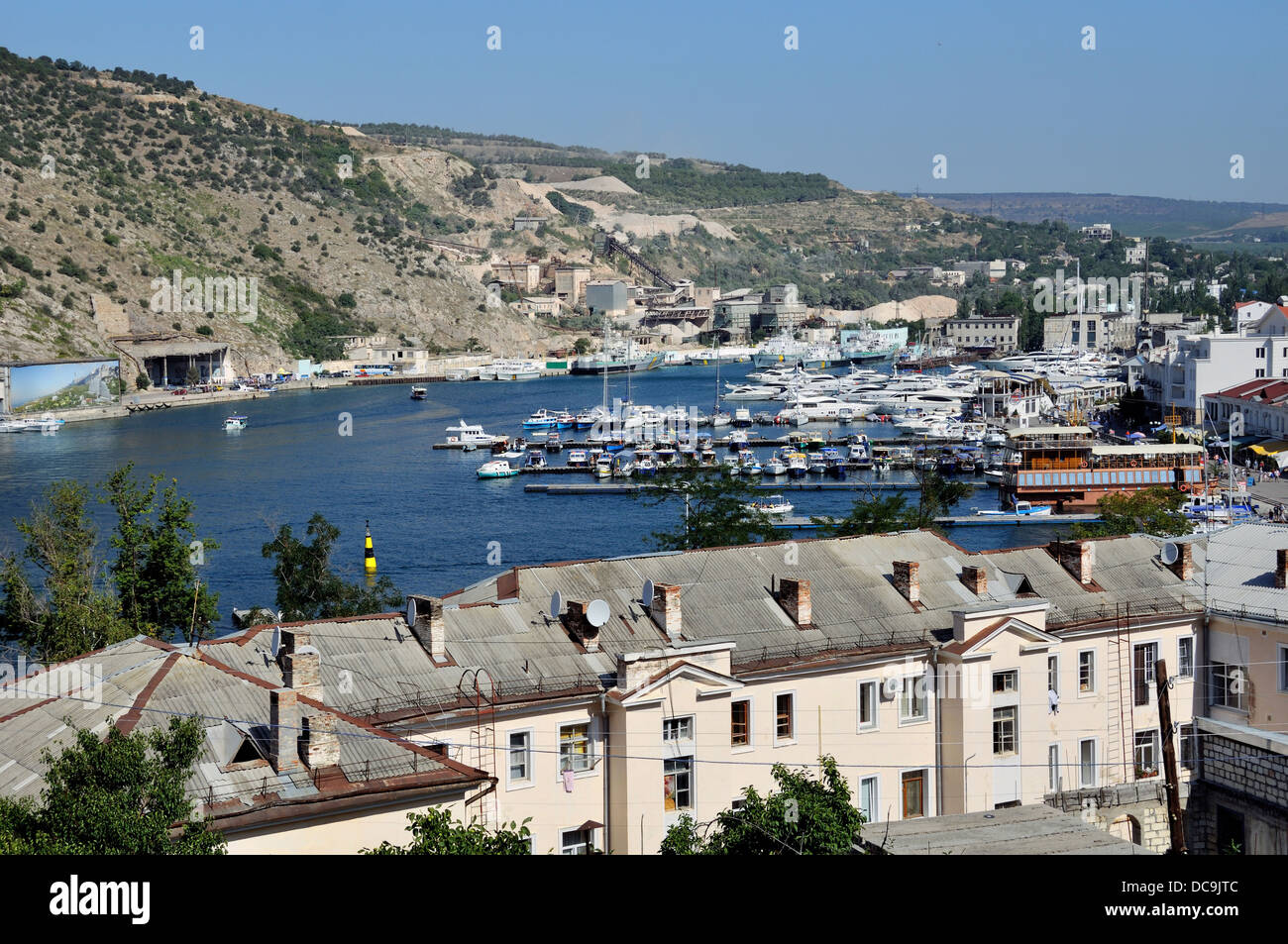 Port of Balaklava harbor, Ukraine with mountains Stock Photo - Alamy