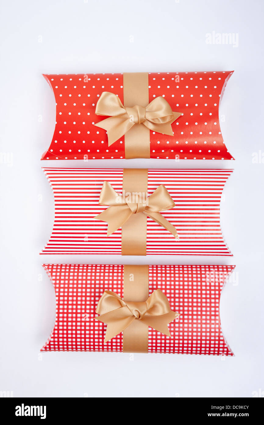gift boxes in red colours Stock Photo - Alamy