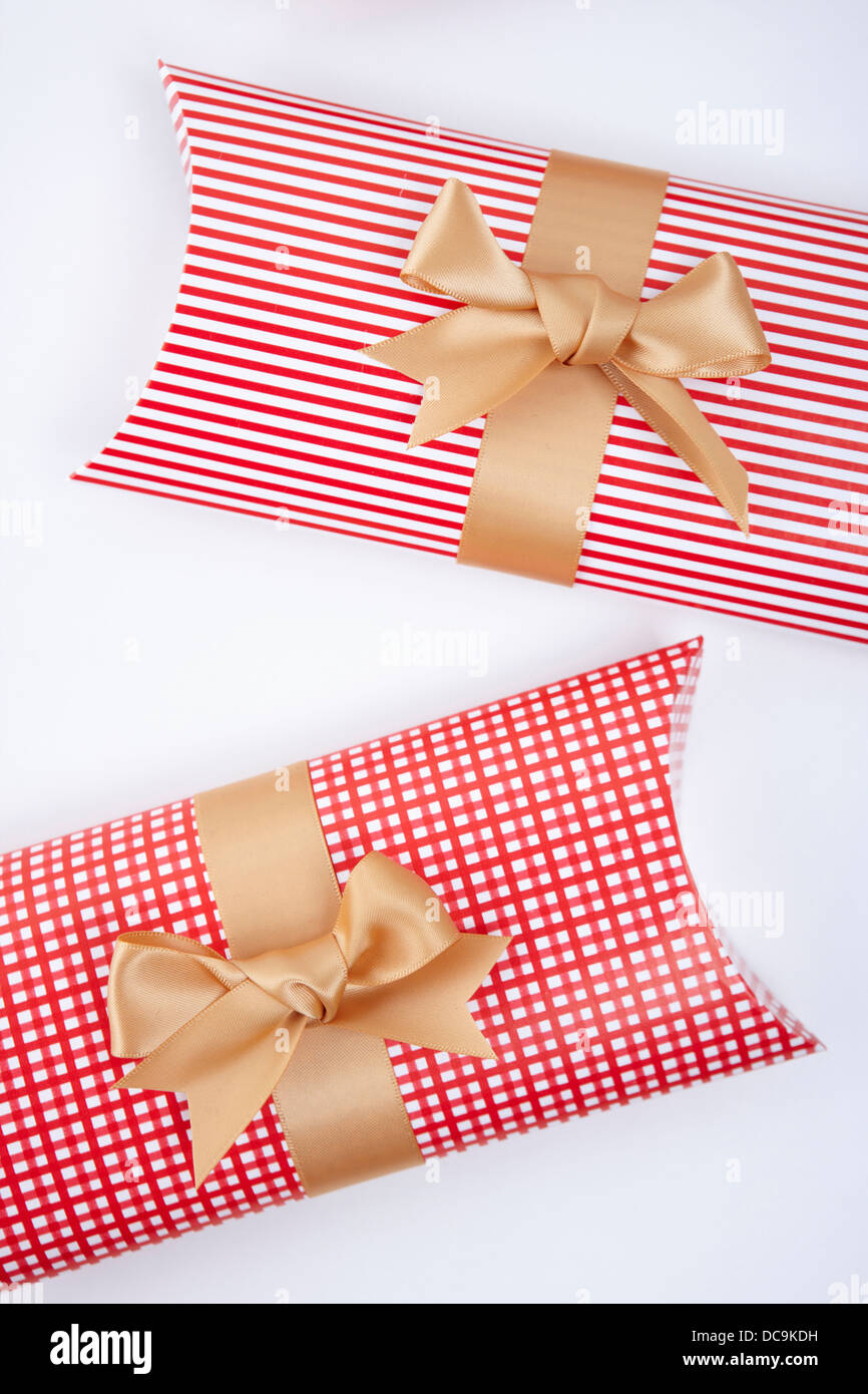 gift boxes in red colours Stock Photo - Alamy