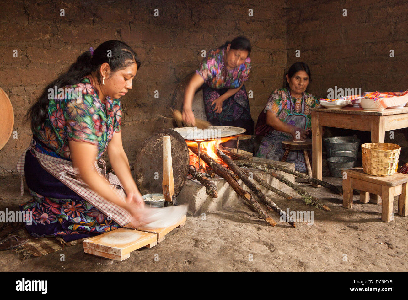 Demonstration of local food preparation in San Juan Chamula, Chiapas ...