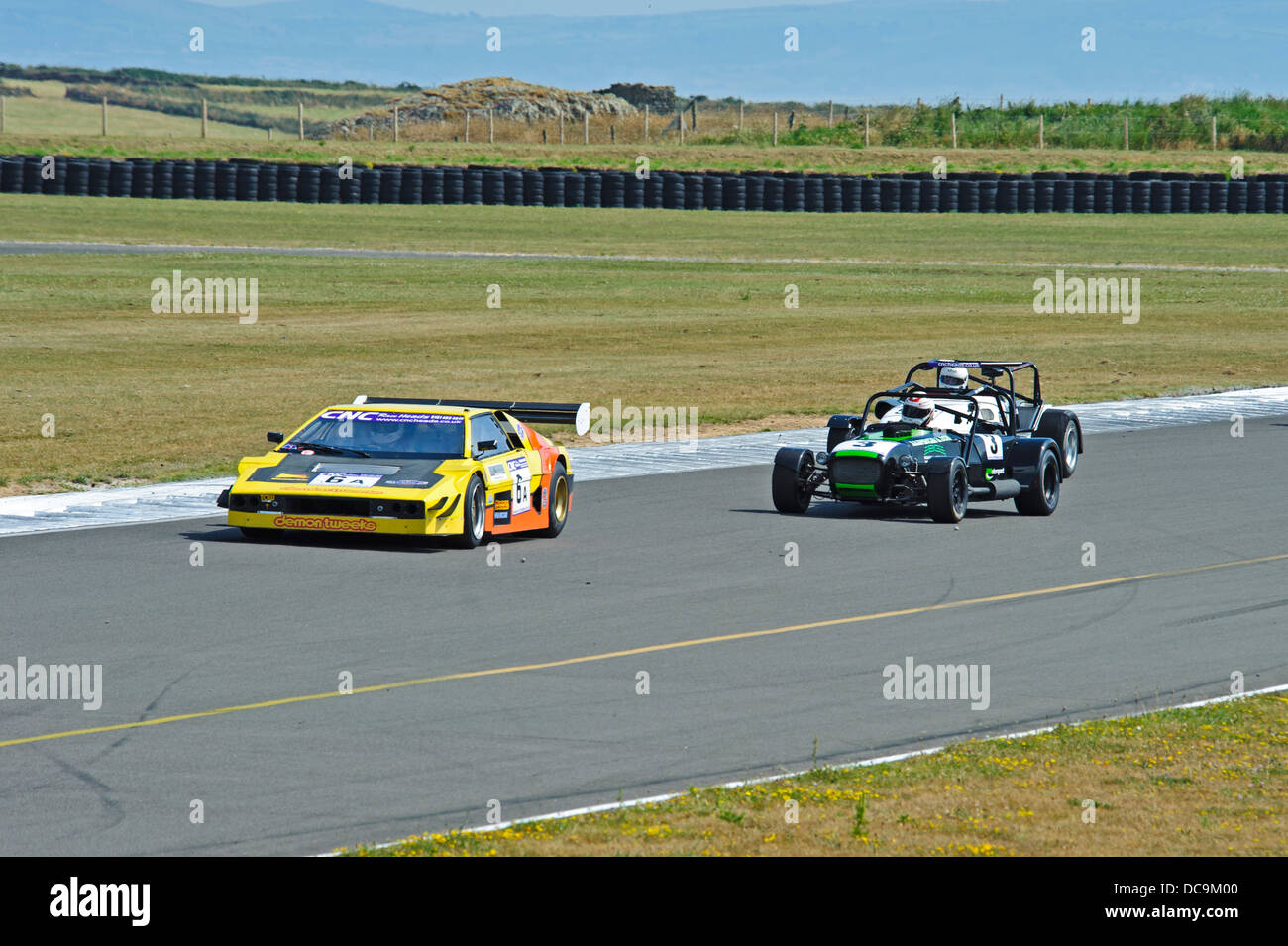 Racing at Ty Croes Anglesey Circuit North Wales Uk Stock Photo - Alamy