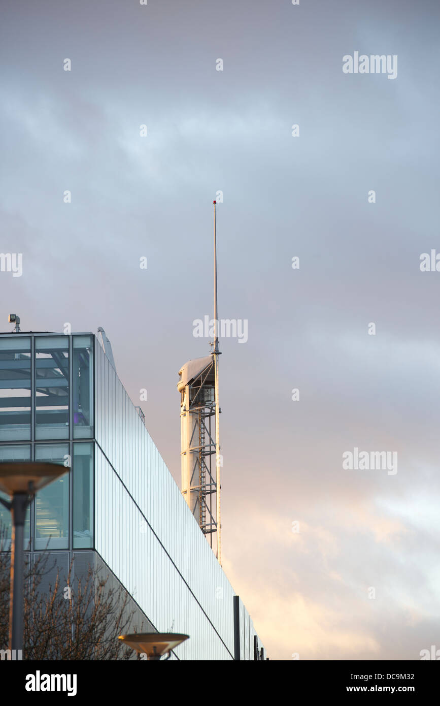 The Glasgow Tower behind the BBC Scotland studios and headquarters ...