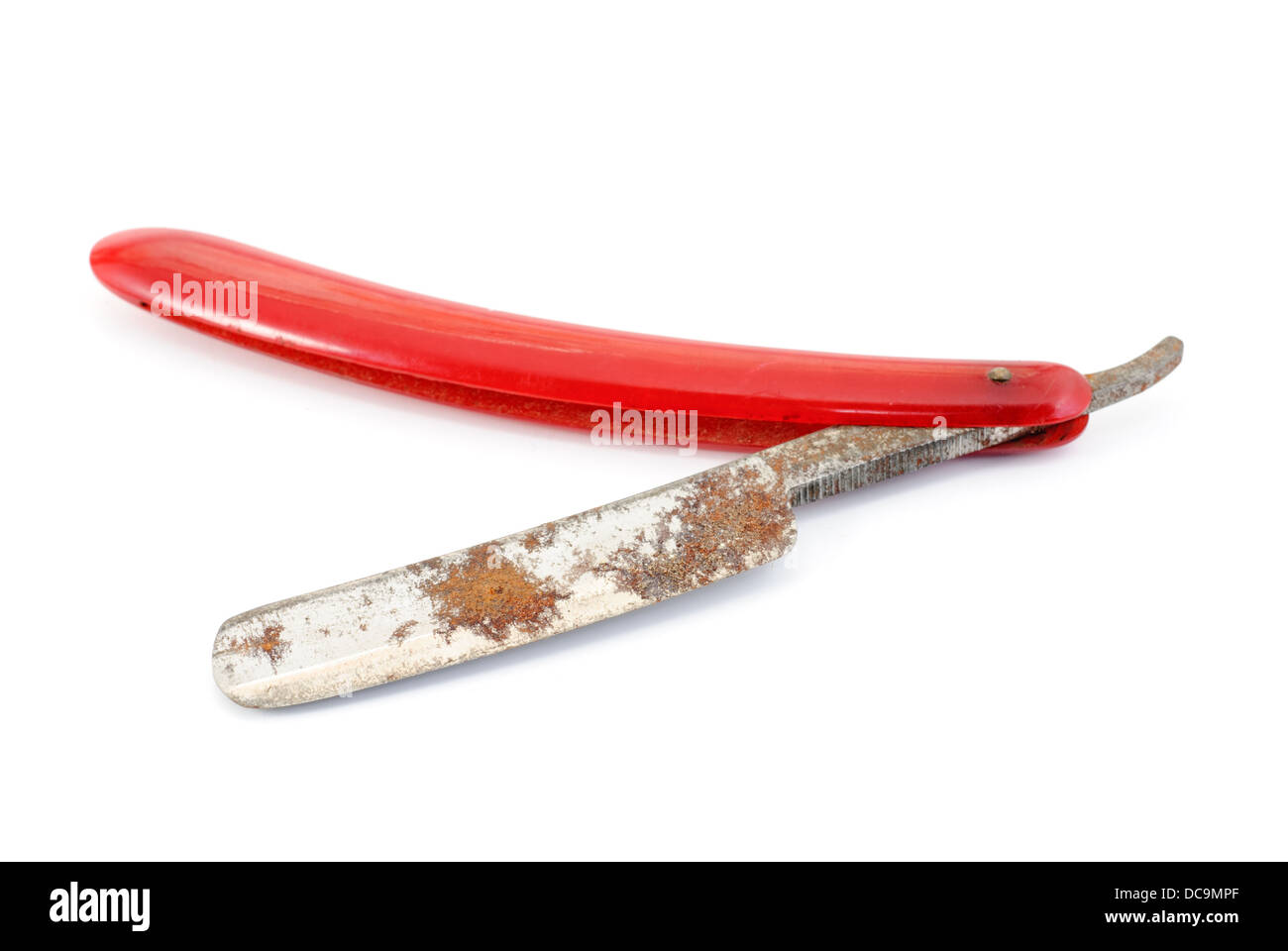 Vintage straight razor isolated on a white background Stock Photo - Alamy
