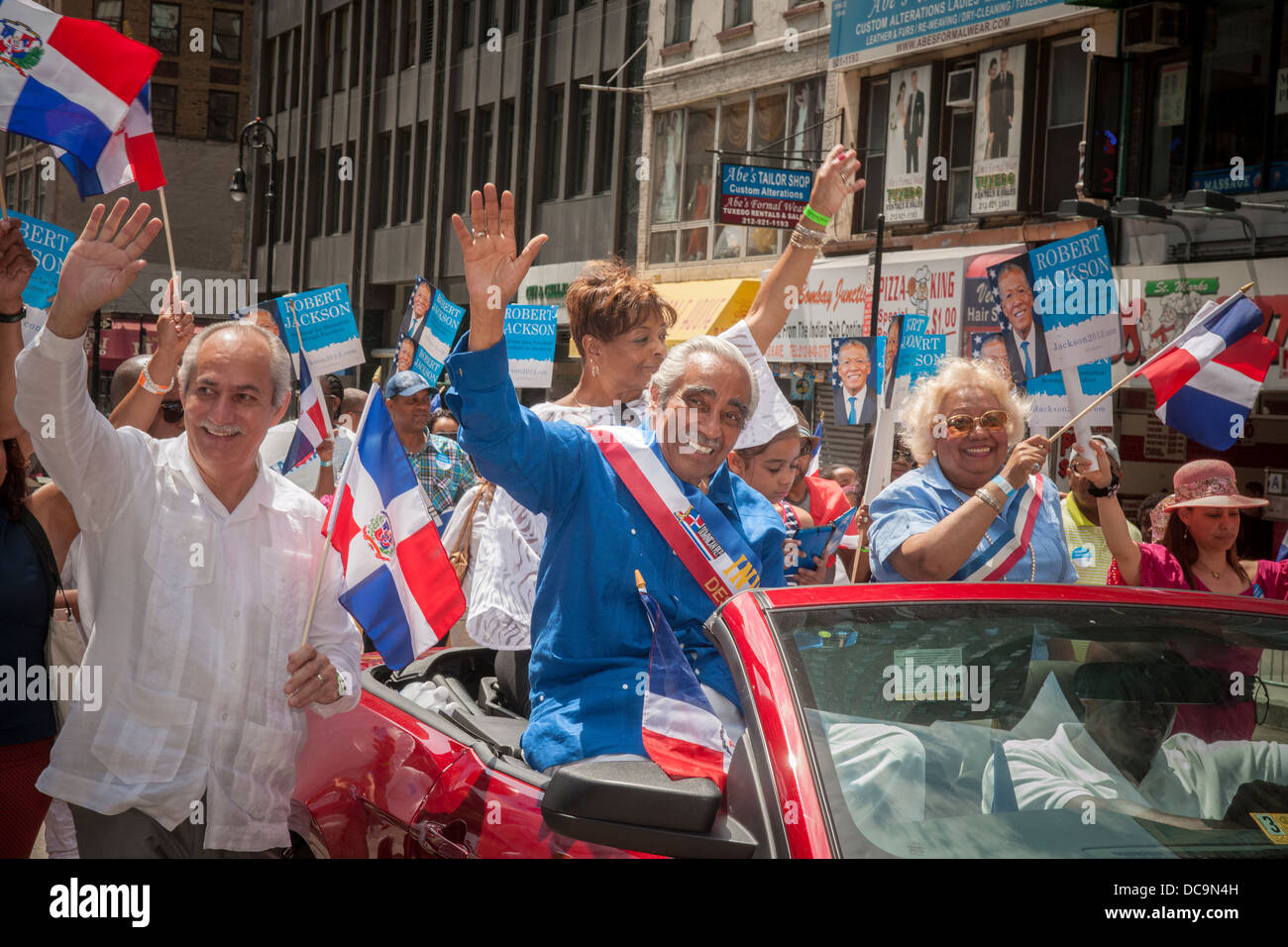 Harlem Congressman Charles Rangel in the Dominican Day Parade in New ...