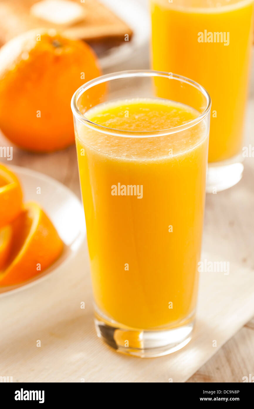 Refreshing Organic Orange Juice at Breakfast Time Stock Photo - Alamy
