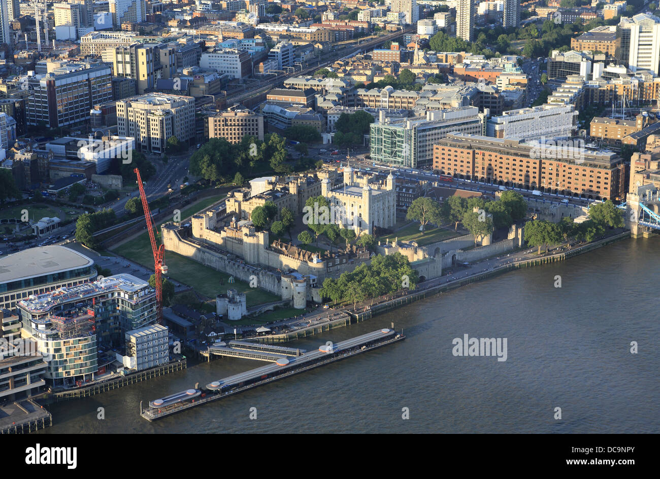 Looking down on the Tower of London from the viewing platform of the ...