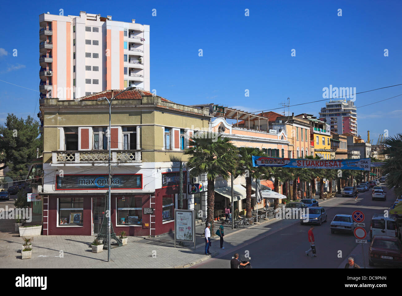Durres, second largest city of Albania, the center of the city Stock ...
