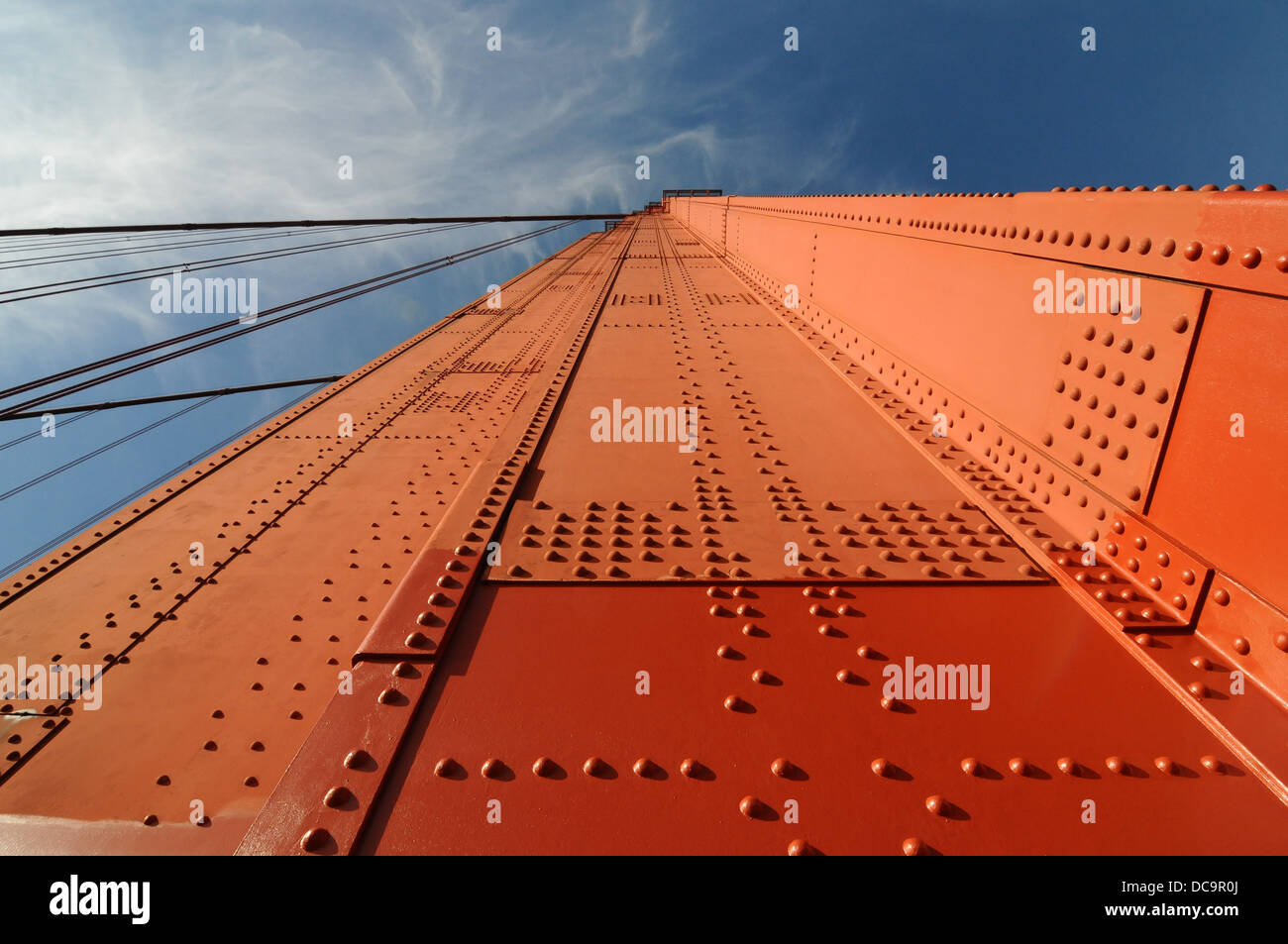 Looking up the Golden Gate bridge Stock Photo - Alamy