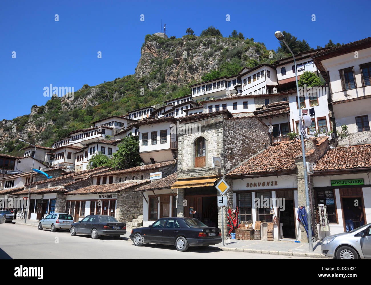 Berat, Berati, quarter Mangalem, Albania Stock Photo - Alamy