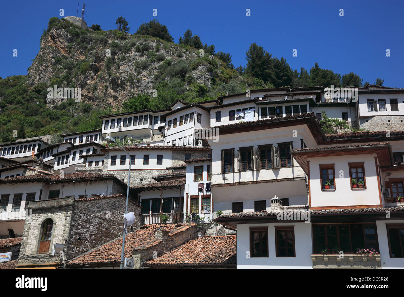 Berat, Berati, quarter Mangalem, Albania Stock Photo - Alamy