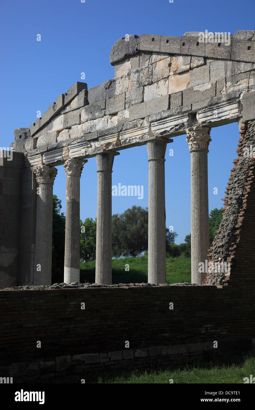 Apollonia, Illyria, a ancient greek city in Albania. The Temple ruins ...