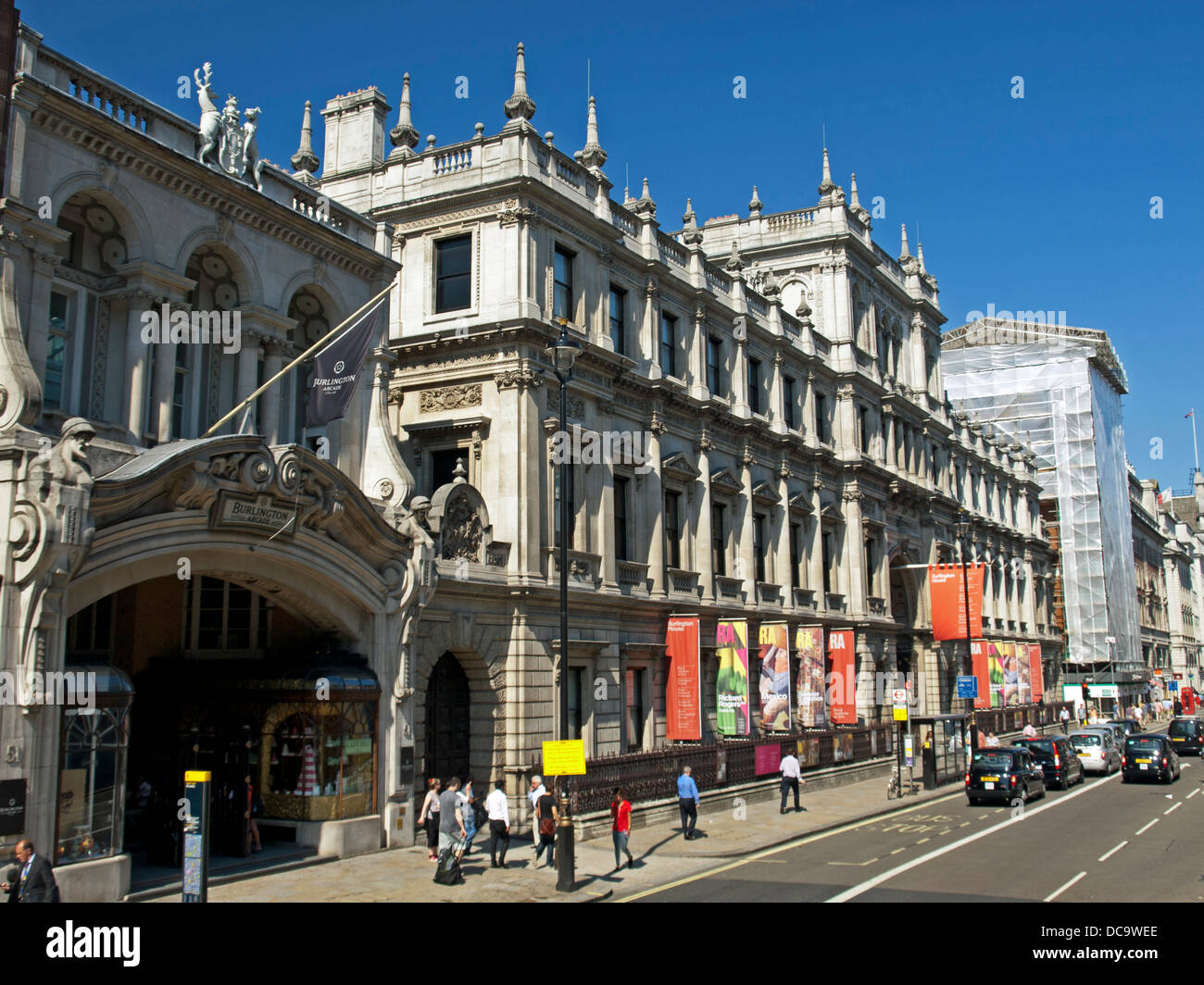 View of the Royal Academy of Arts Burlington House located next to the ...
