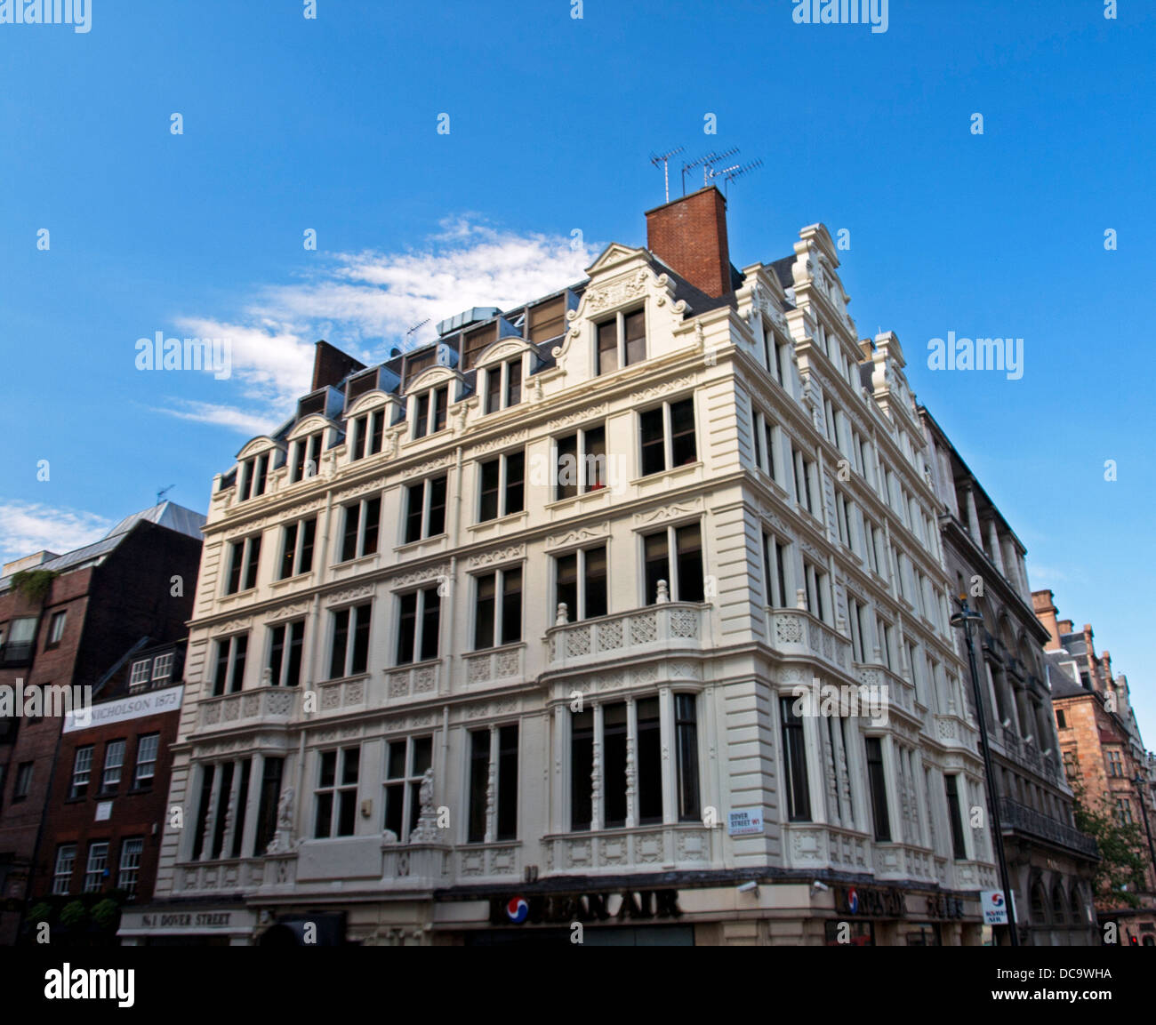 Georgian architecture on Dover Street, Mayfair Stock Photo - Alamy