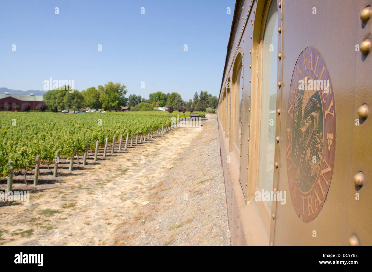 USA, California, Napa Valley Wine Train. Sonoma Valley vineyard view ...
