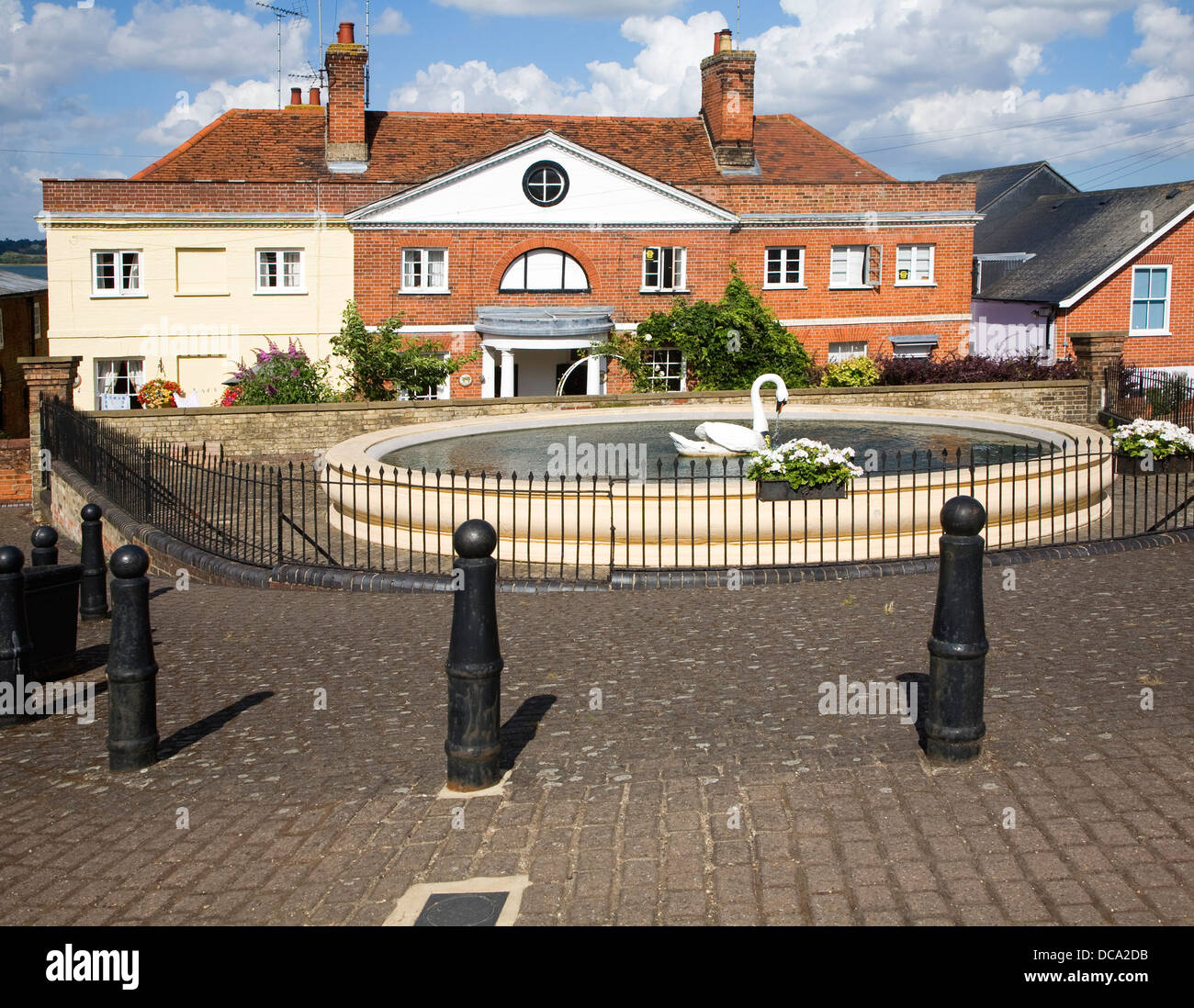 Historic buildings swan fountain Mistley Essex England Stock Photo - Alamy