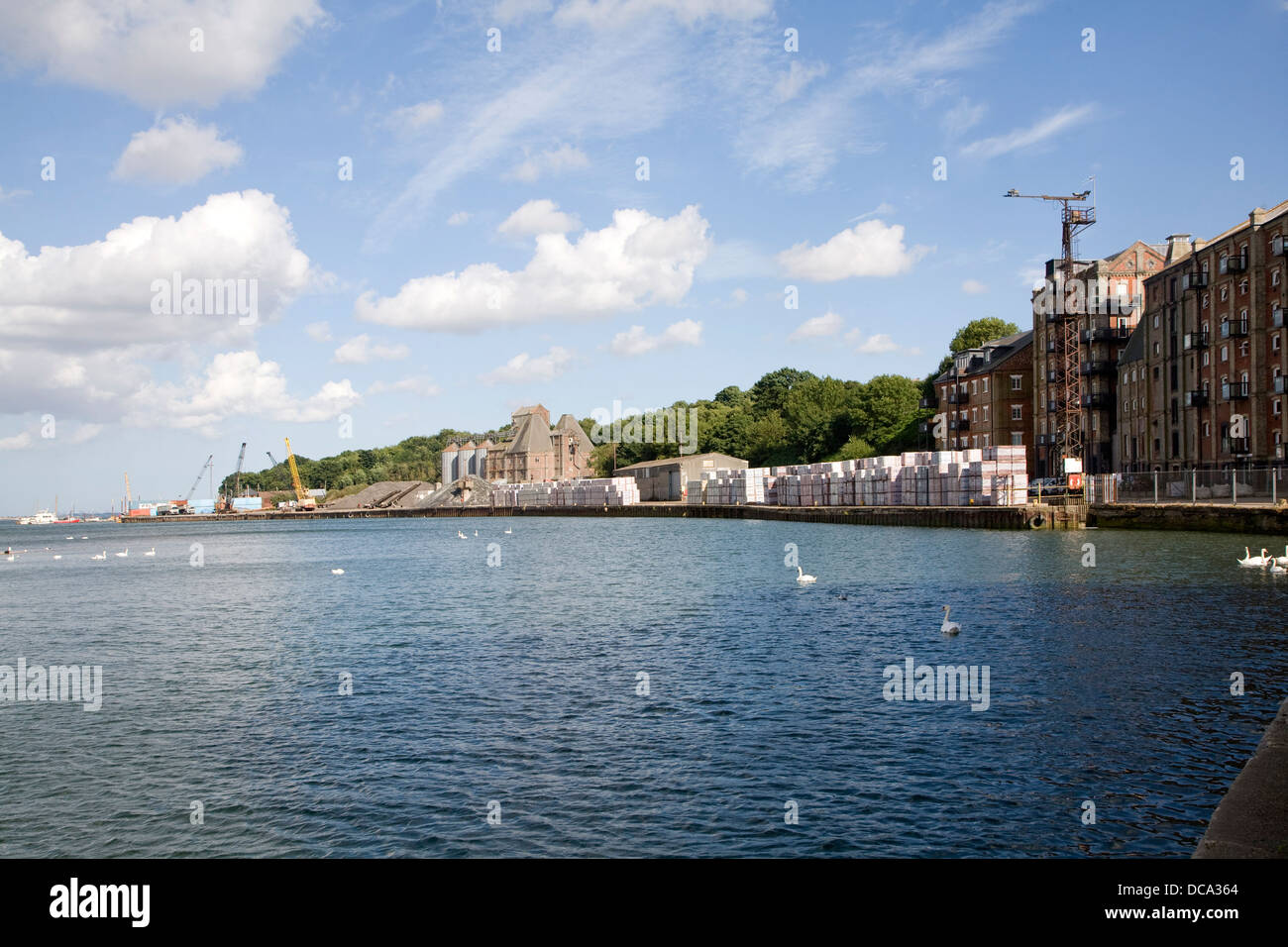 Industry on quayside Mistley Essex England Stock Photo - Alamy