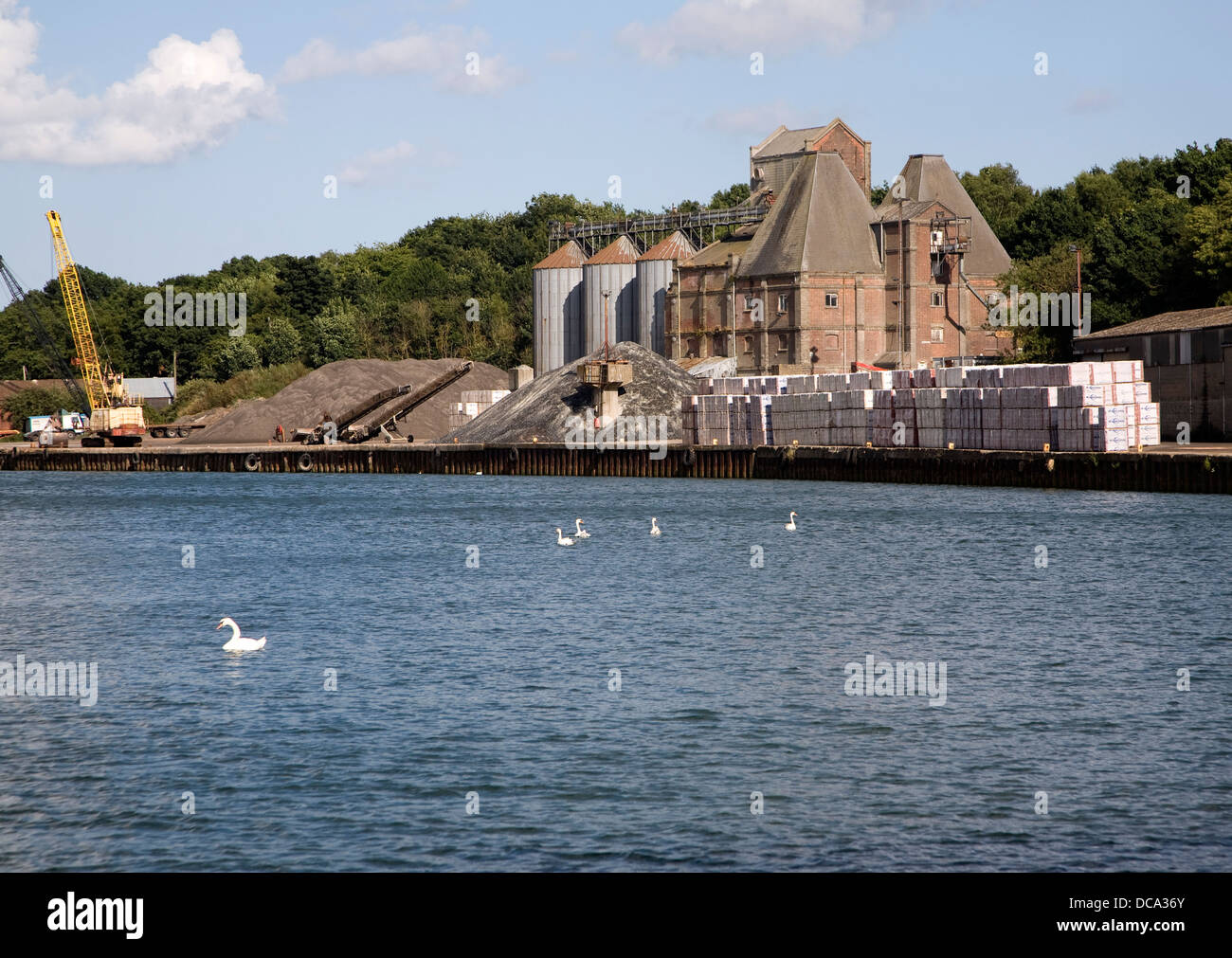 Industry on quayside Mistley Essex England Stock Photo - Alamy