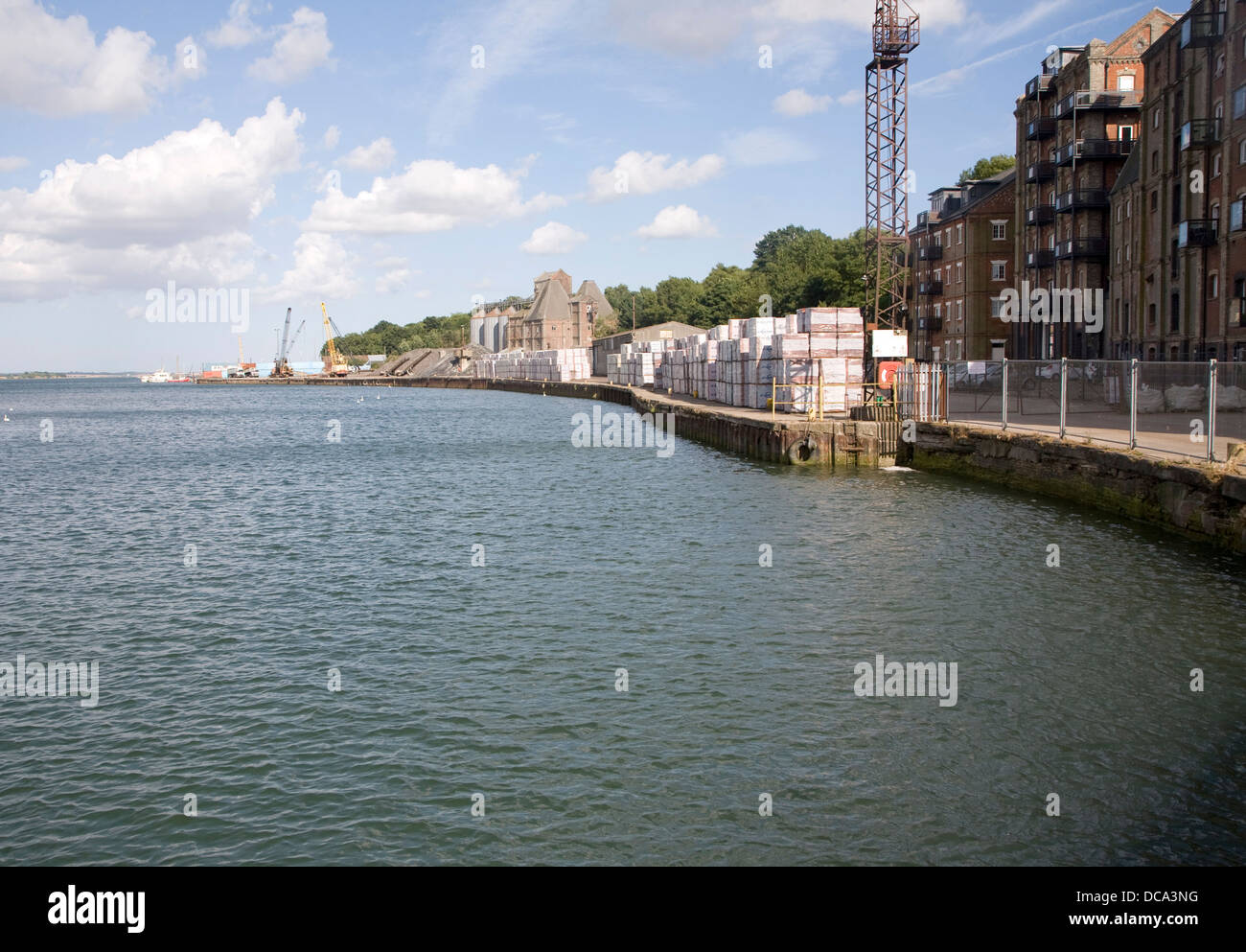 Industry on quayside Mistley Essex England Stock Photo - Alamy