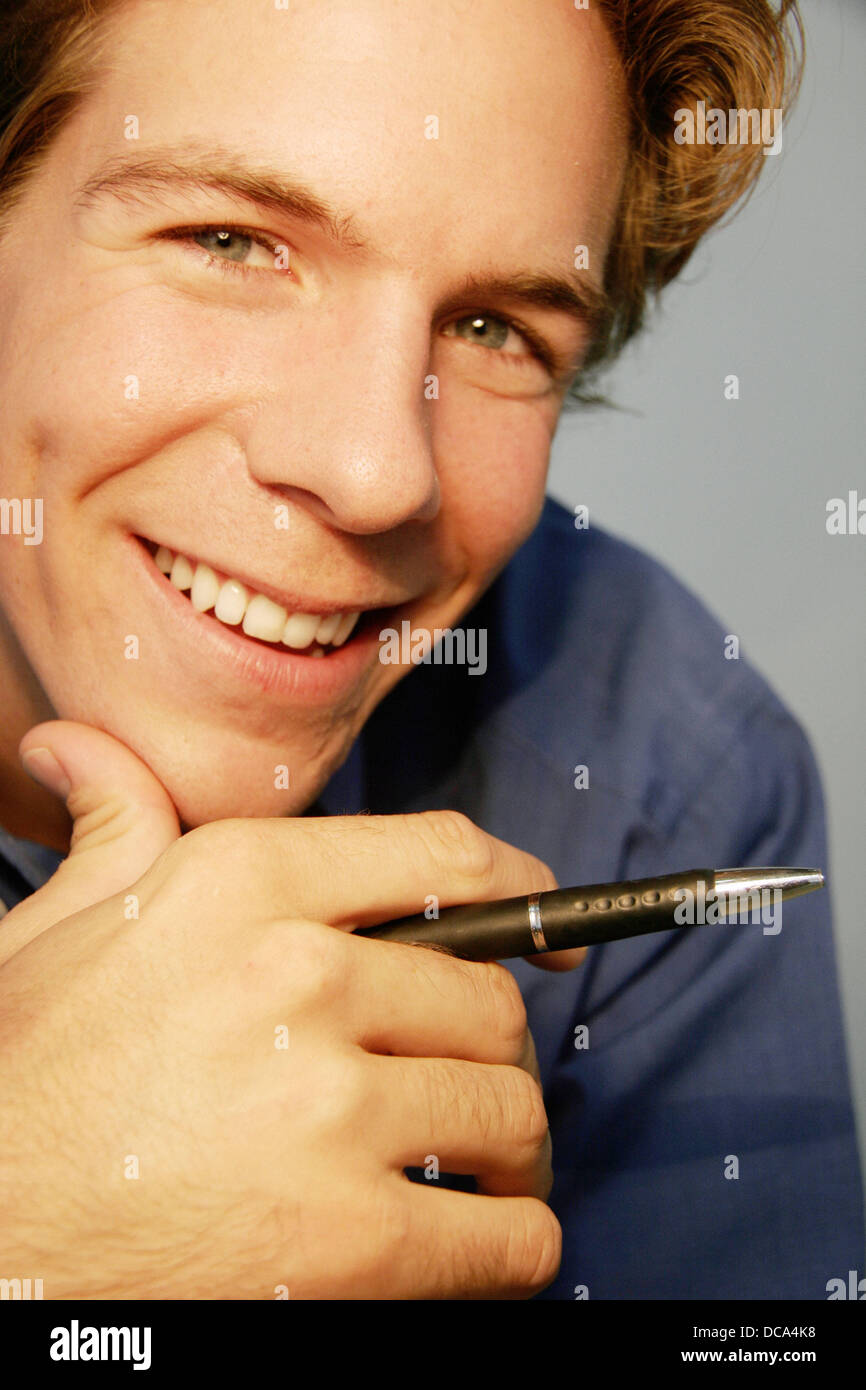 office man with pen Stock Photo - Alamy